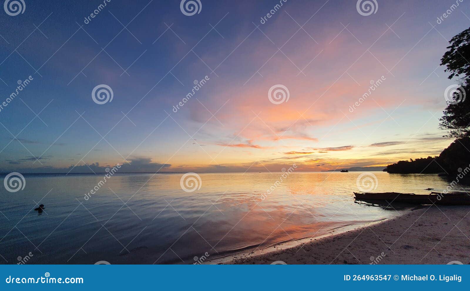 Lovely Sky on Placid Sea stock image. Image of dawn - 264963547