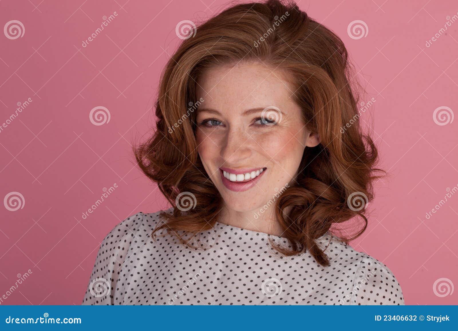 Lovely Smile on Beautiful Woman Stock Photo - Image of girl, pink: 23406632