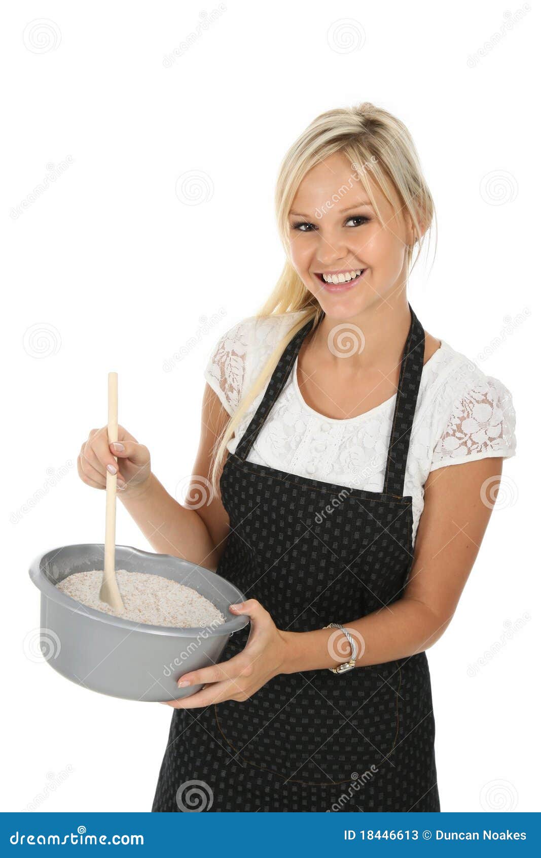 Lovely Smiling Blond Cooking Lady Stock Image - Image of chef, blond ...