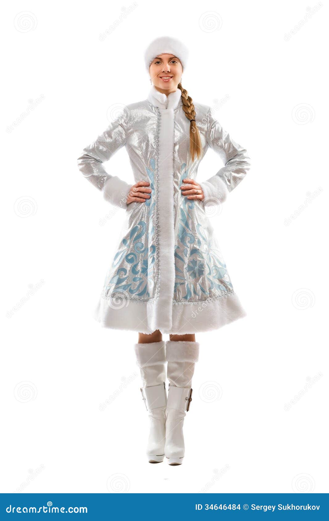Lovely smiling Snow Maiden stock photo. Image of heels - 34646484