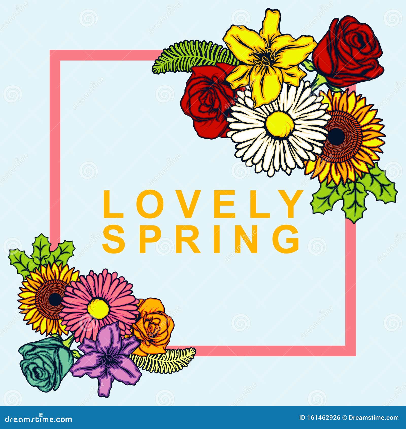 Lovely Spring Border Vector Stock Illustration - Illustration of ...