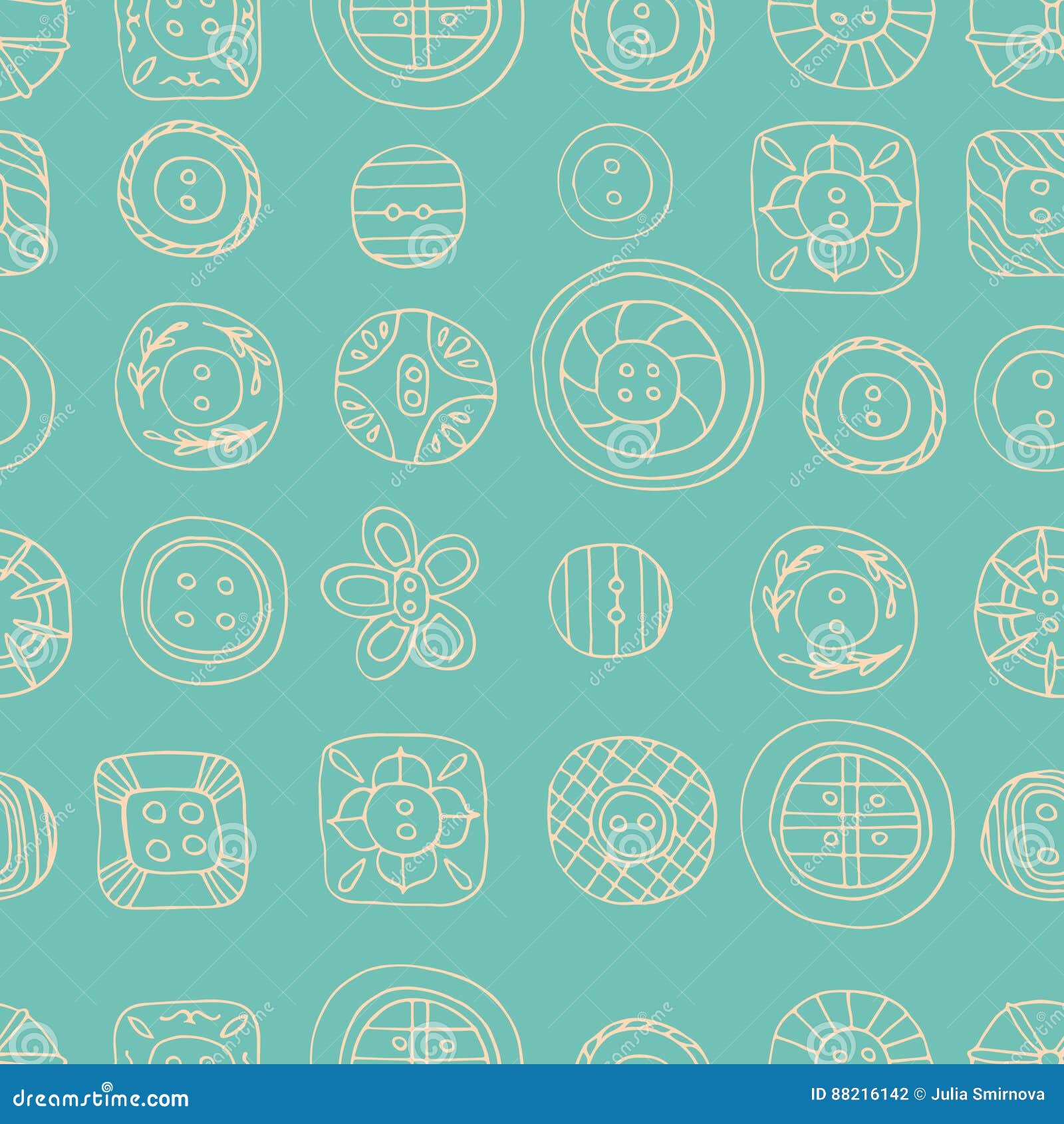 Lovely Spring Buttons Seamless Pattern Stock Illustration ...