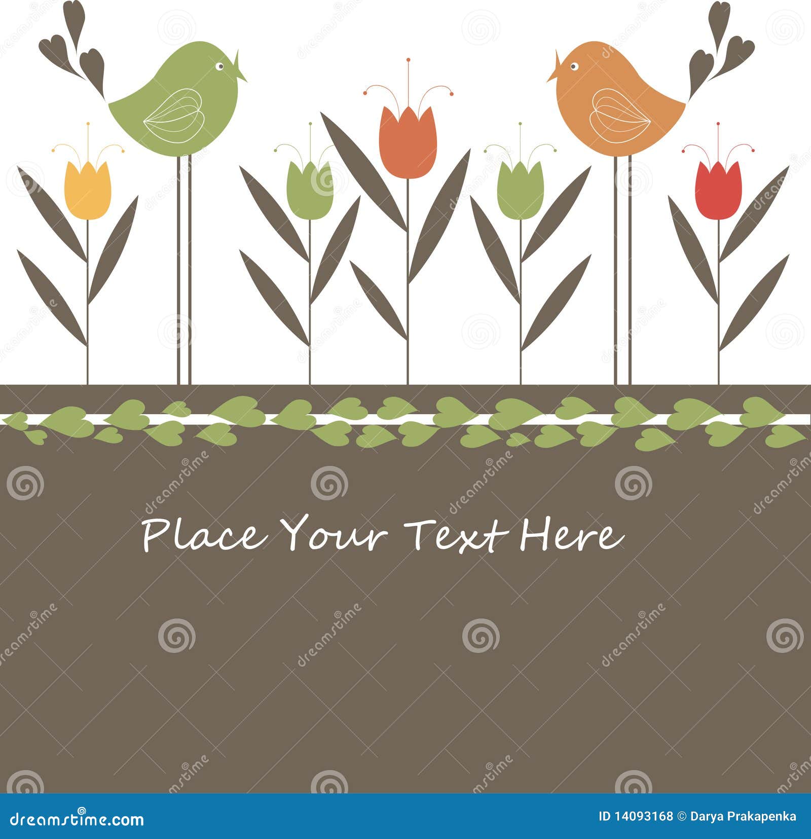 Lovely Spring Design with Flowers and Birds. Stock Vector ...