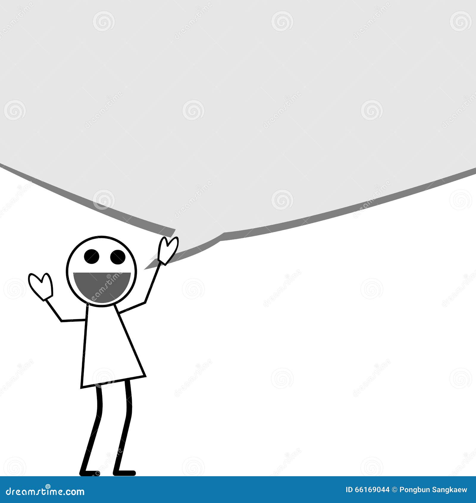 Lovely Stick Man with Speech Bubble Stock Vector - Illustration of ...