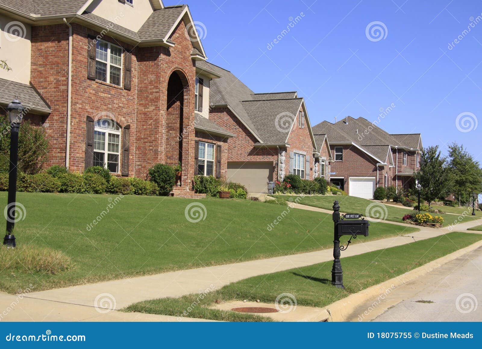 Lovely Subdivision of Upscale Homes Stock Image - Image of lifestyle ...