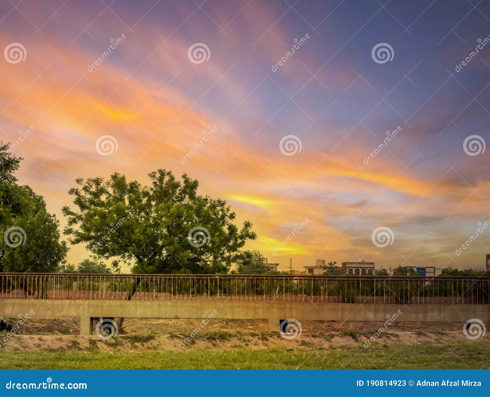 Lovely Sunset on Bridge Gate of Kaleem Shaheed Park Stock Image - Image ...