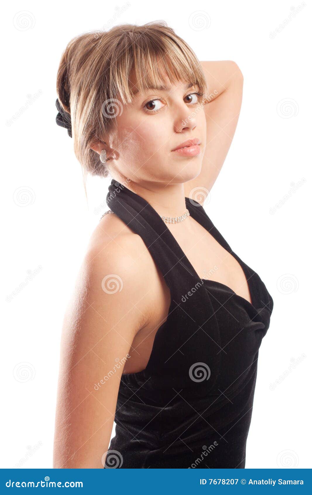 Lovely Teen Stock Image Image Of Dress Close Care Black 7678207
