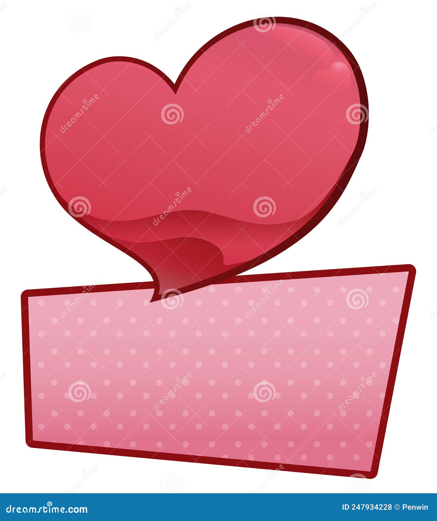 Lovely Template with Glossy Heart and Square Shaped Label, Vector ...