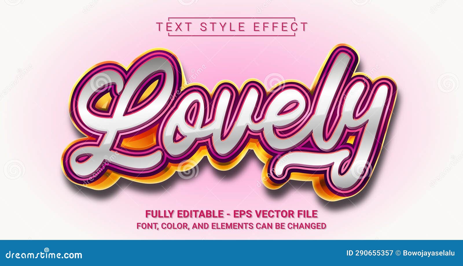 Lovely Text Style Effect. Editable Graphic Text Template Stock Vector ...