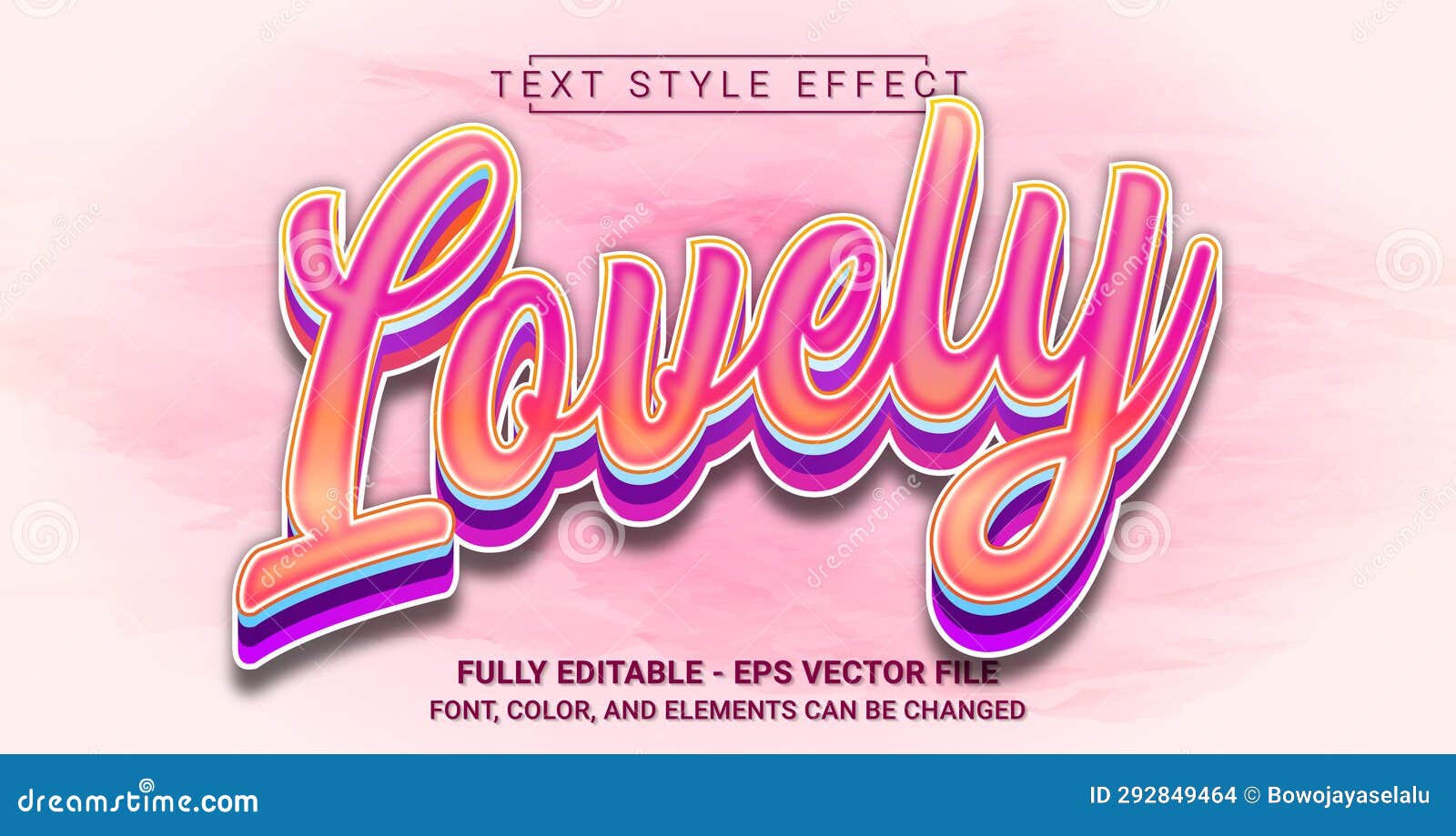 Lovely Text Style Effect. Editable Graphic Text Template Stock ...