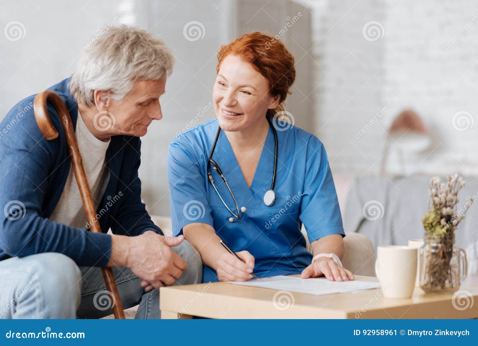 Lovely Trained Nurse Explaining Specifics of Her Work Stock Image ...