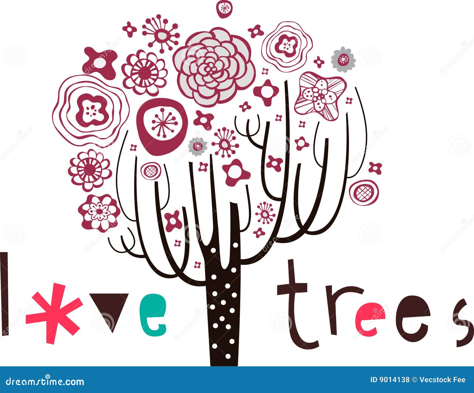 Lovely tree design stock illustration. Illustration of colorful - 9014138