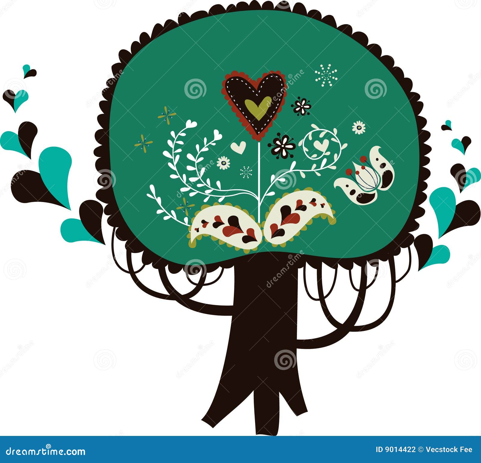 Lovely tree design stock illustration. Illustration of element - 9014422