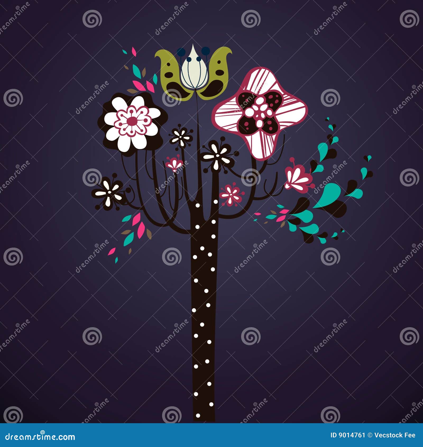 Lovely tree design stock illustration. Illustration of flower - 9014761