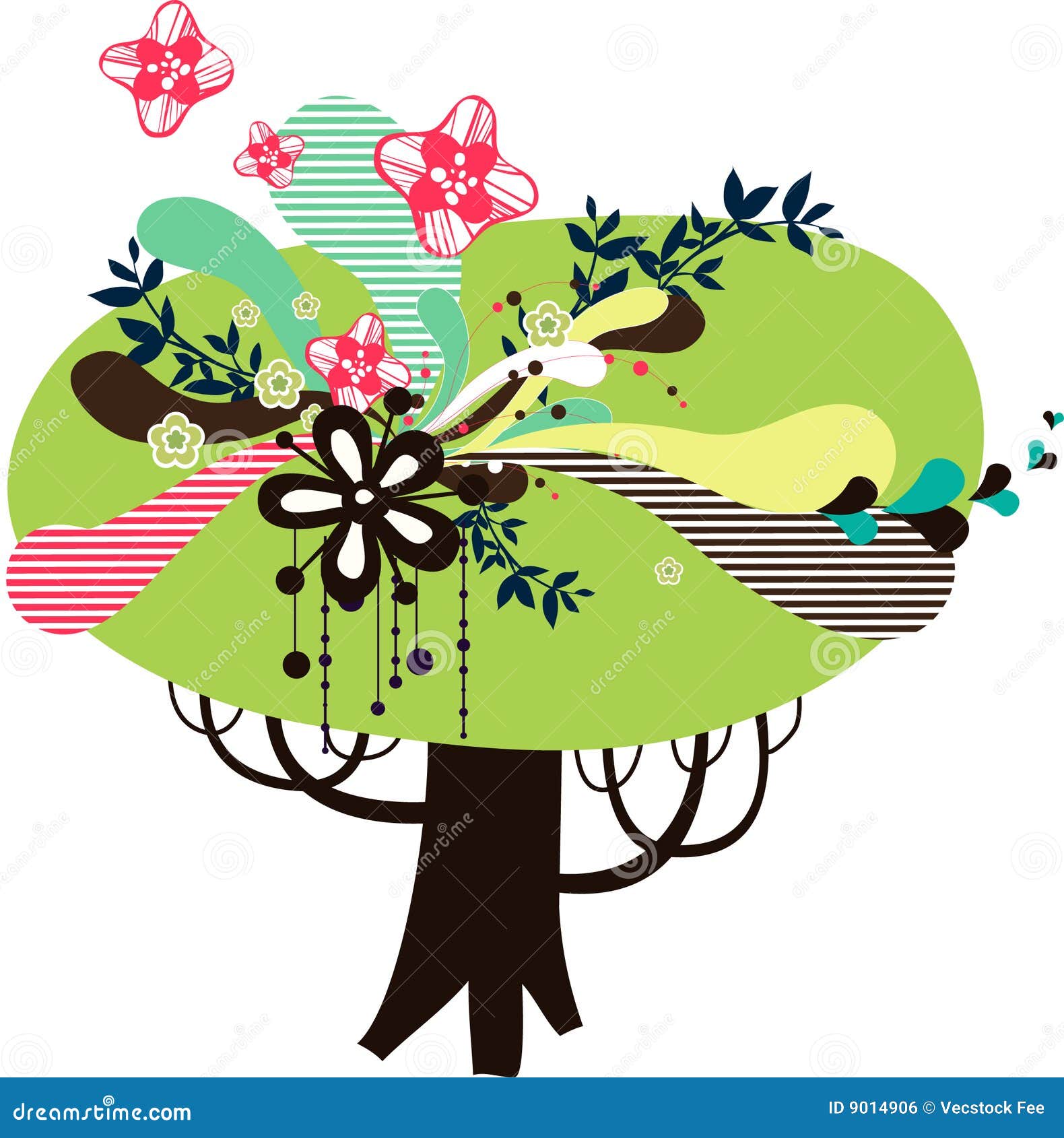 Lovely tree design stock illustration. Illustration of abstract - 9014906