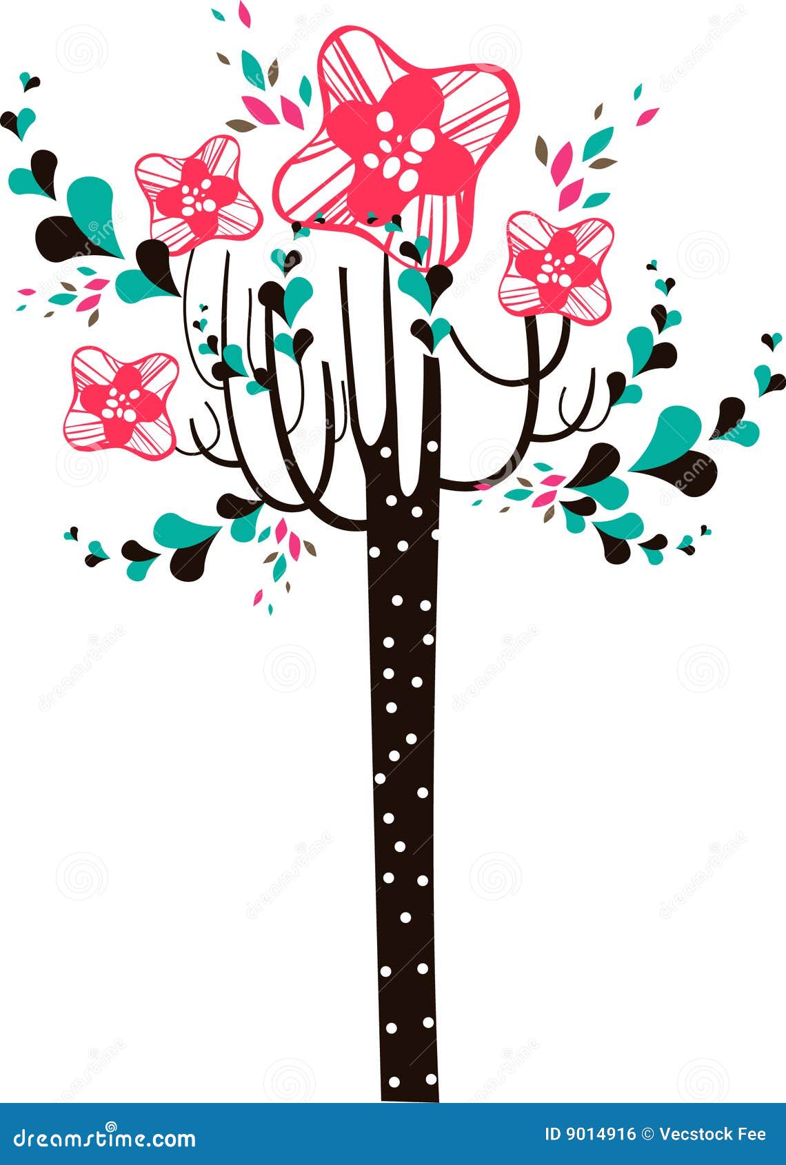Lovely tree design stock illustration. Illustration of blossom - 9014916