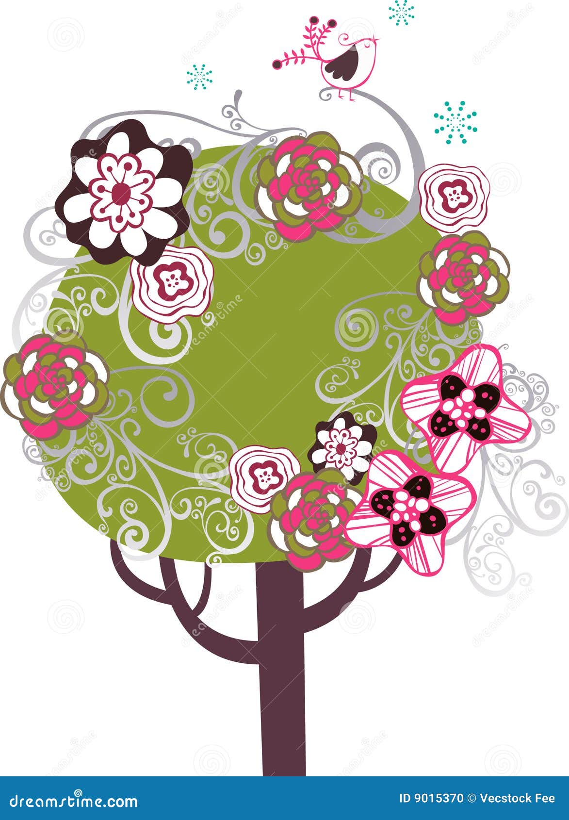 Lovely tree design stock illustration. Illustration of leafs - 9015370