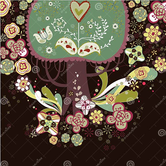 Lovely tree design stock illustration. Illustration of element - 9016376
