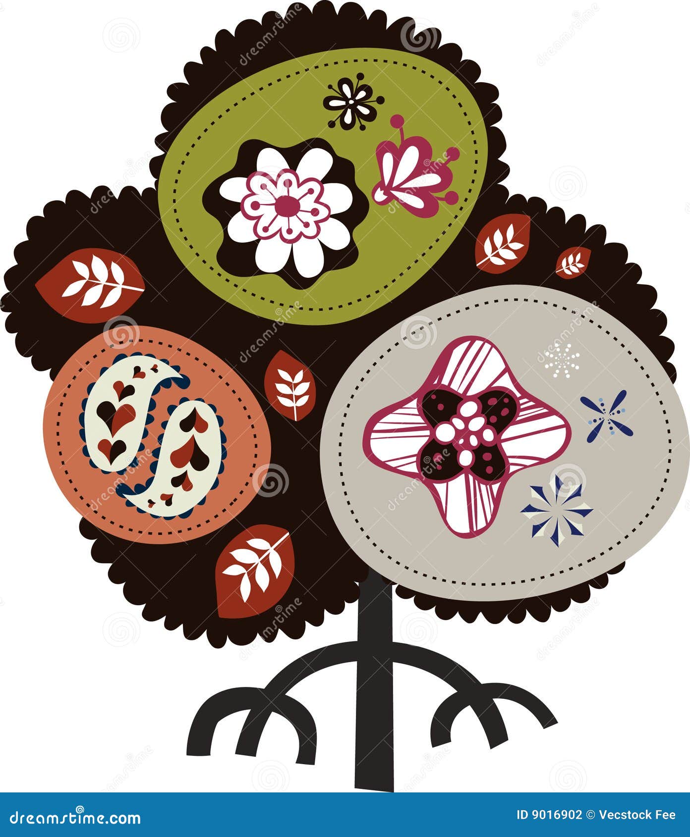 Lovely tree design stock illustration. Illustration of blossom - 9016902