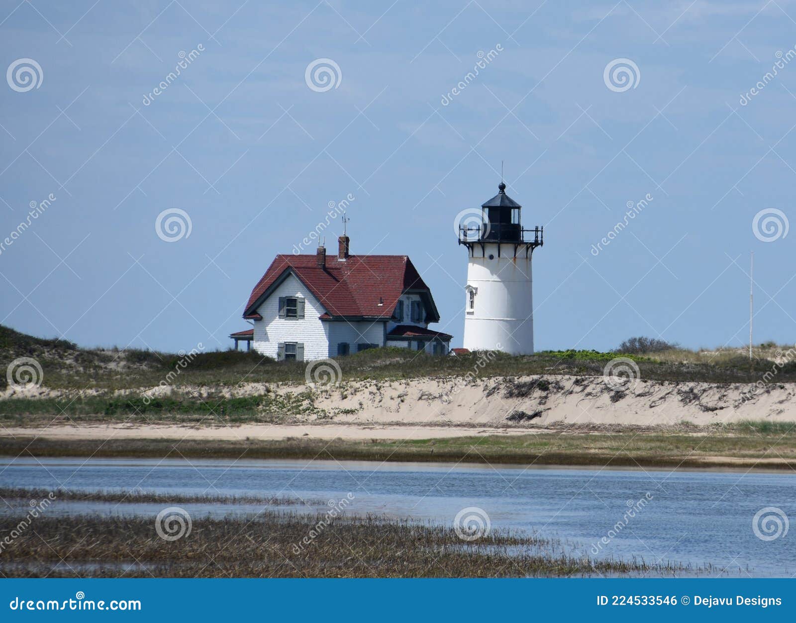 Lovely View of Race Point Lighthouse on the Cape Stock Photo - Image of ...
