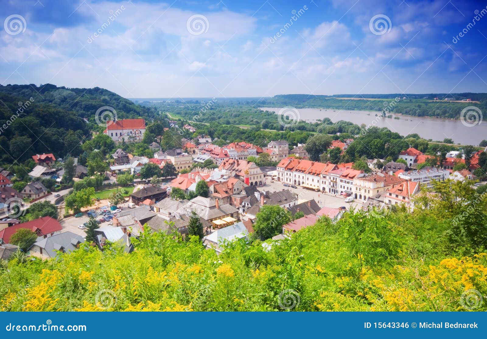 Lovely Village in the Valley. Stock Photo - Image of blue, town: 15643346