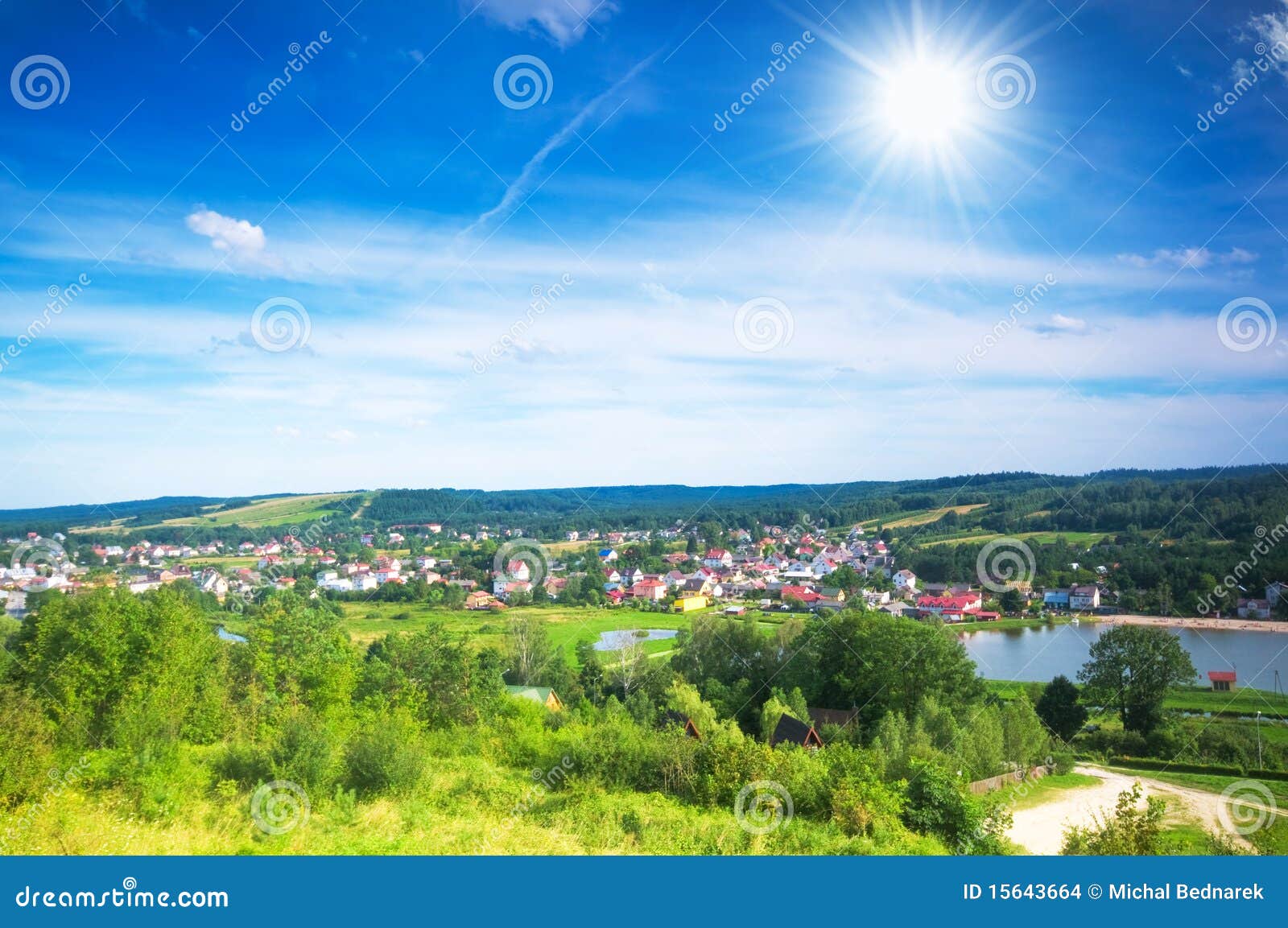 Lovely Village in the Valley. Stock Photo - Image of river, wisla: 15643664