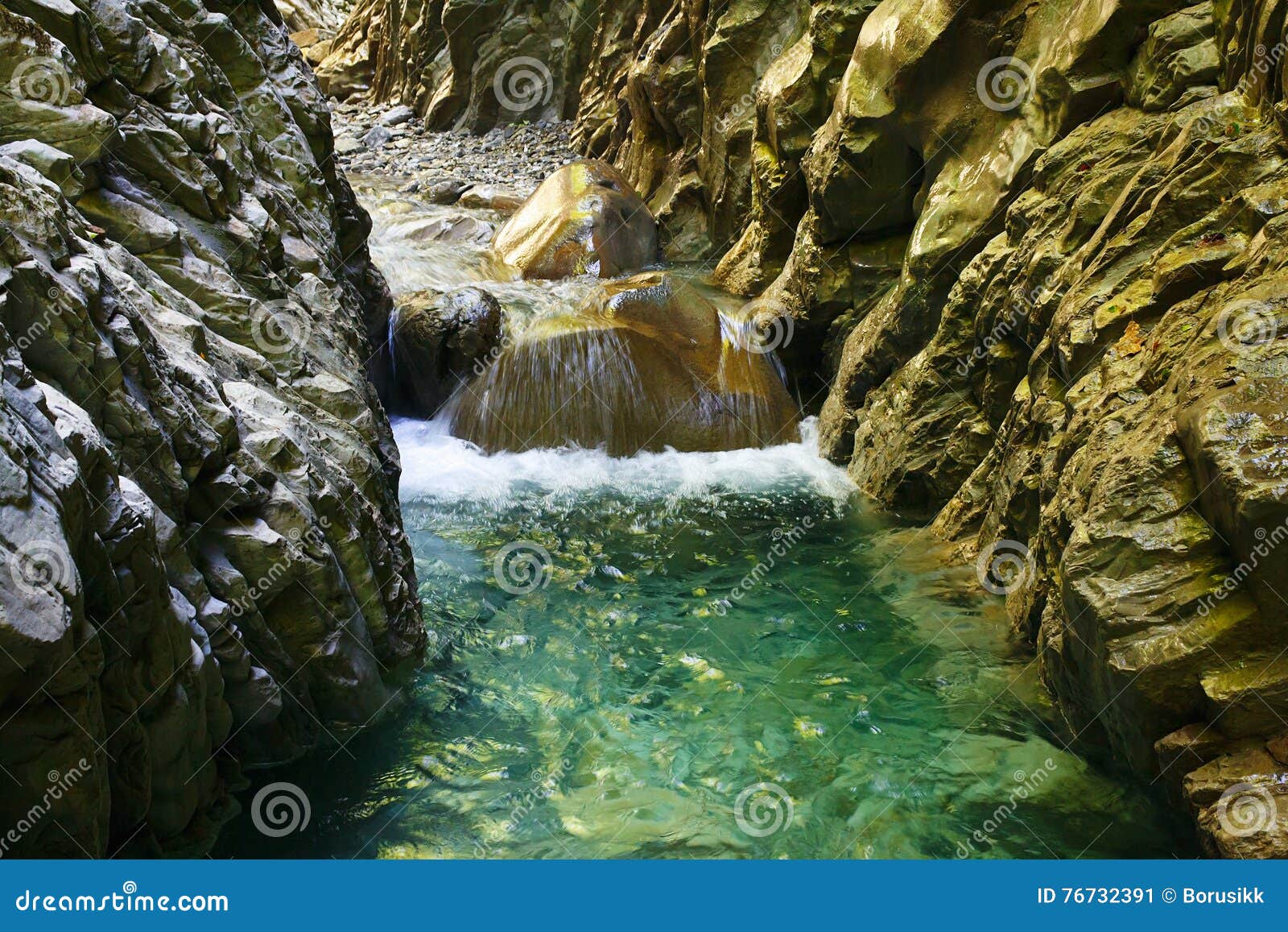 Lovely Water Stream Flowing between Rock Stock Image - Image of nature ...