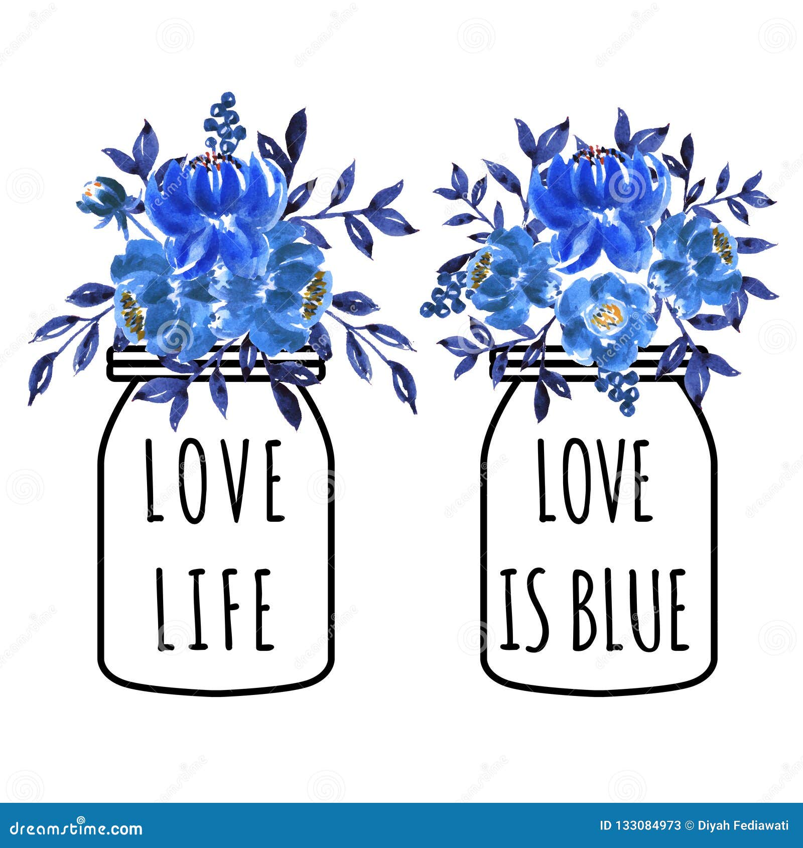 Lovely Watercolor Flower Blue Vase Stock Vector - Illustration of ... Lovely Watercolor Flower Blue Vase Stock Vector - Illustration of ...