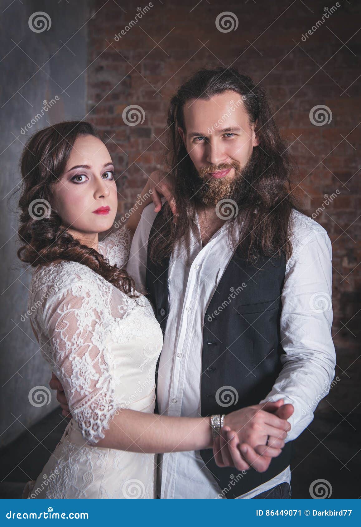 Lovely Wedding Couple in Retro Style Stock Image - Image of retro ...