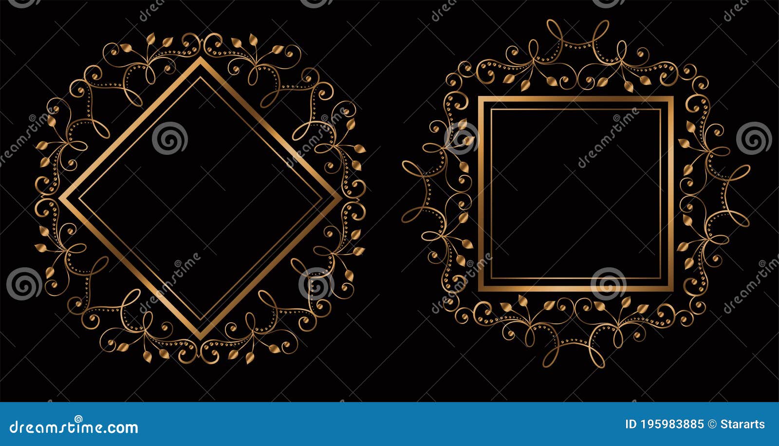 Lovely Wedding Ornamental Royal Frames with Text Space Stock Vector ...