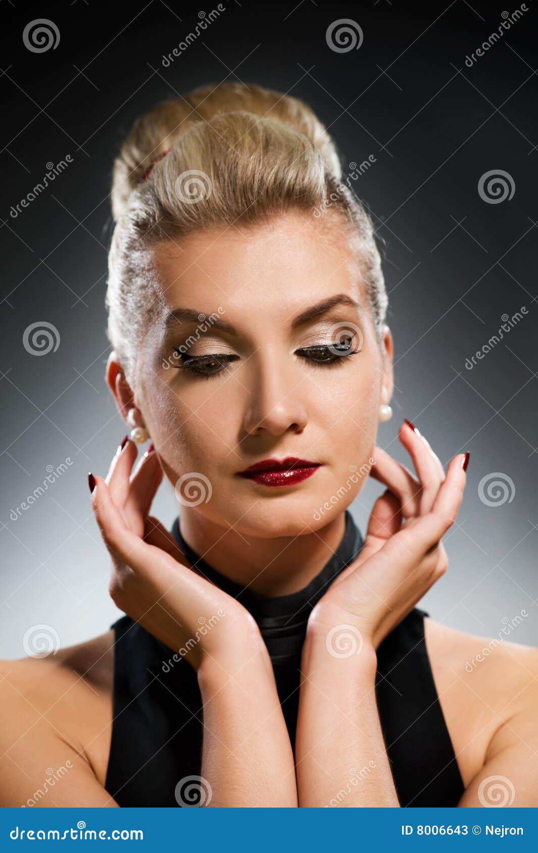 Lovely woman stock image. Image of hands, glamor, desire - 8006643
