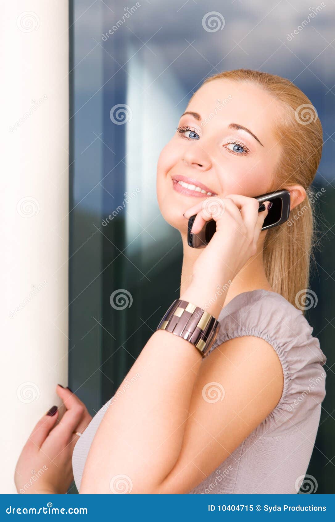 Lovely Woman with Cell Phone Stock Image - Image of happy, cellular ...