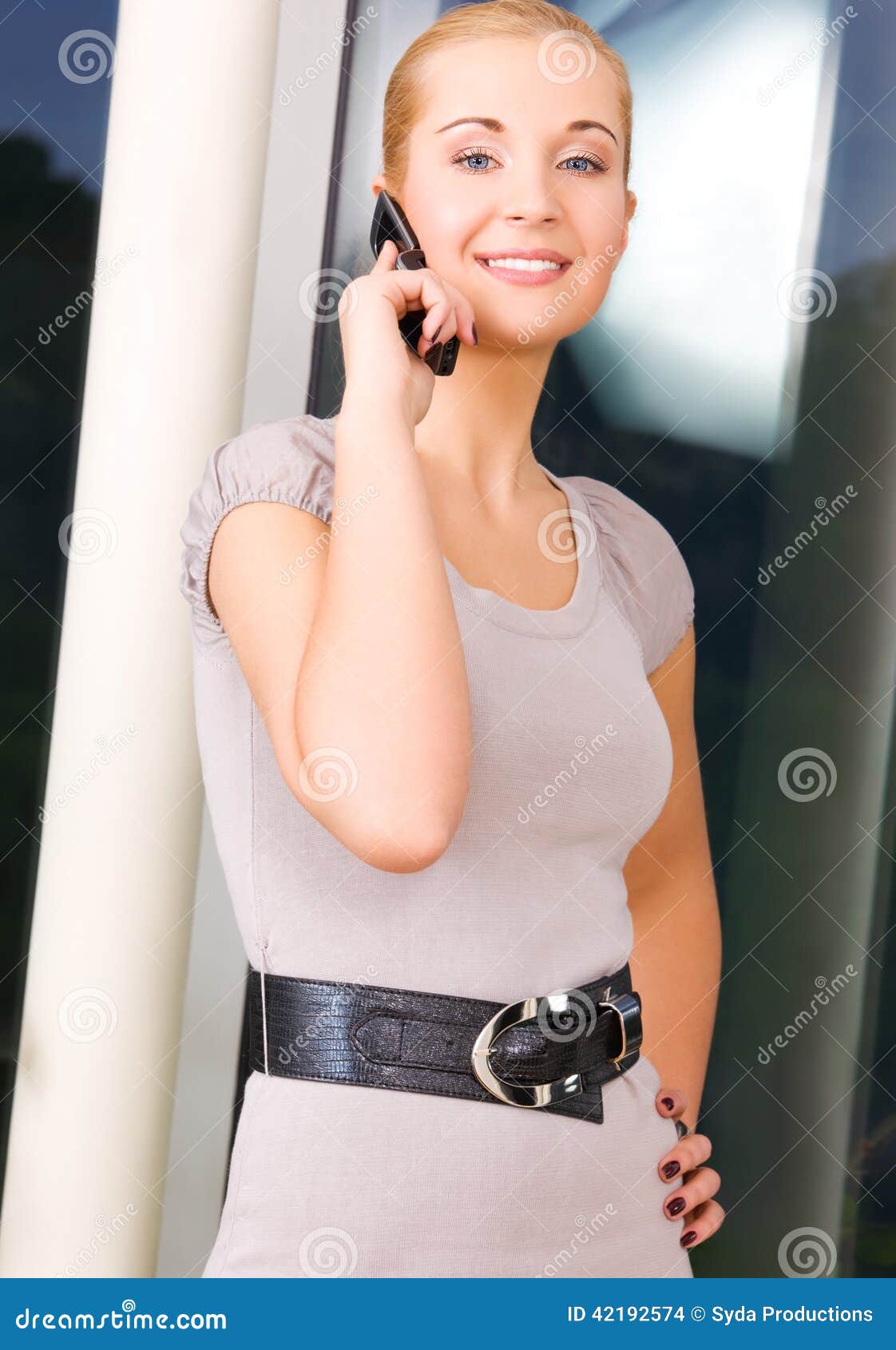 Lovely Woman with Cell Phone Stock Photo - Image of caucasian ...