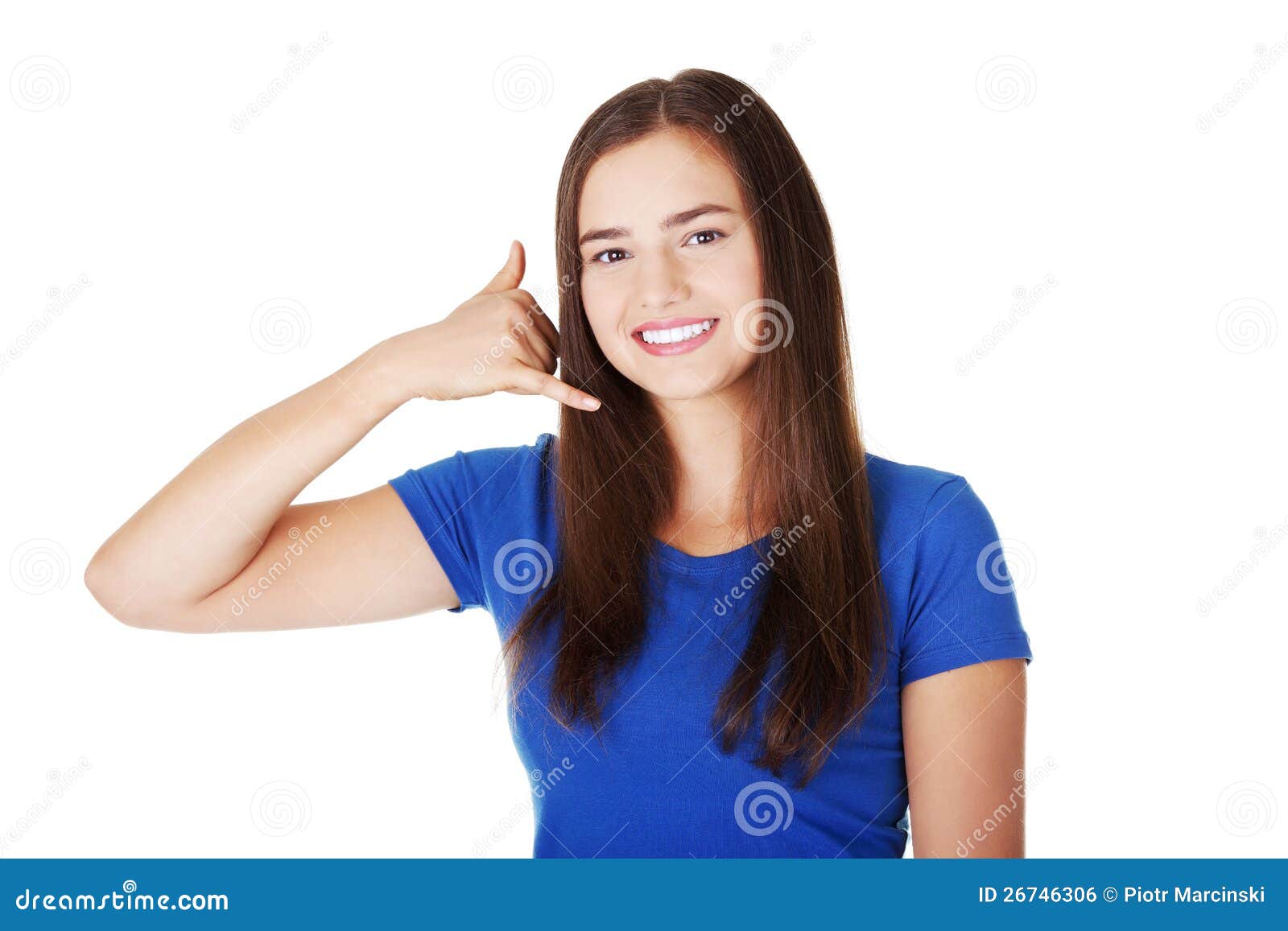 Lovely woman gesturing stock photo. Image of cheerful - 26746306