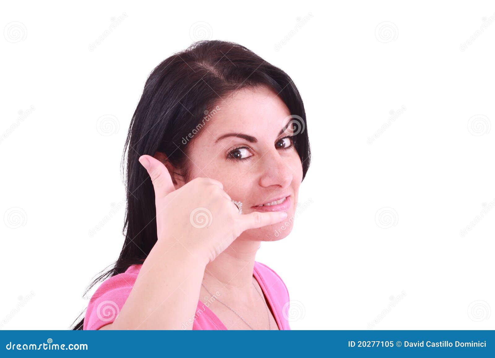 Lovely Woman Making a Call Me Gesture Stock Image - Image of expression ...