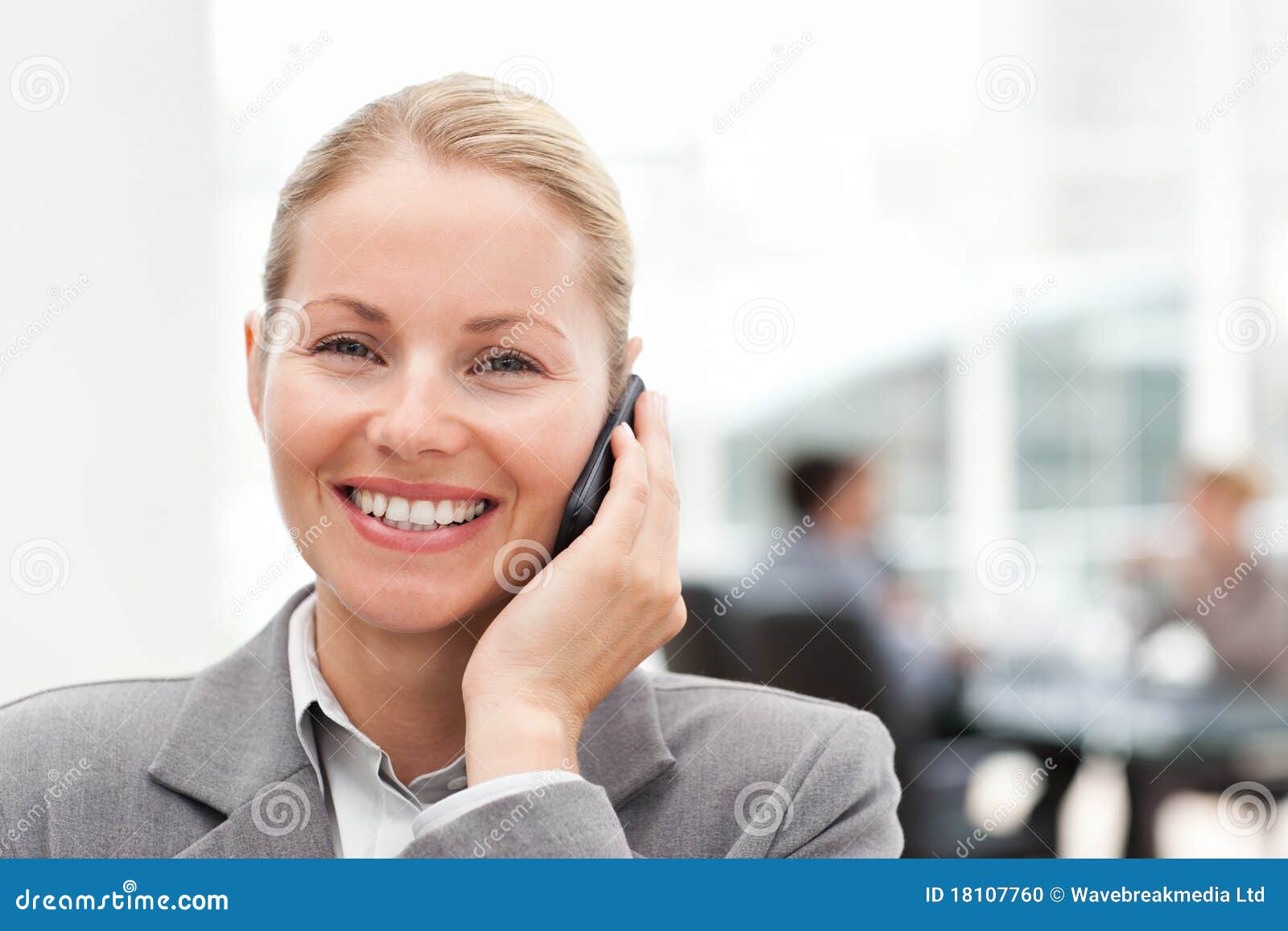 Lovely Woman Phoning in Her Office Stock Photo - Image of attractive ...