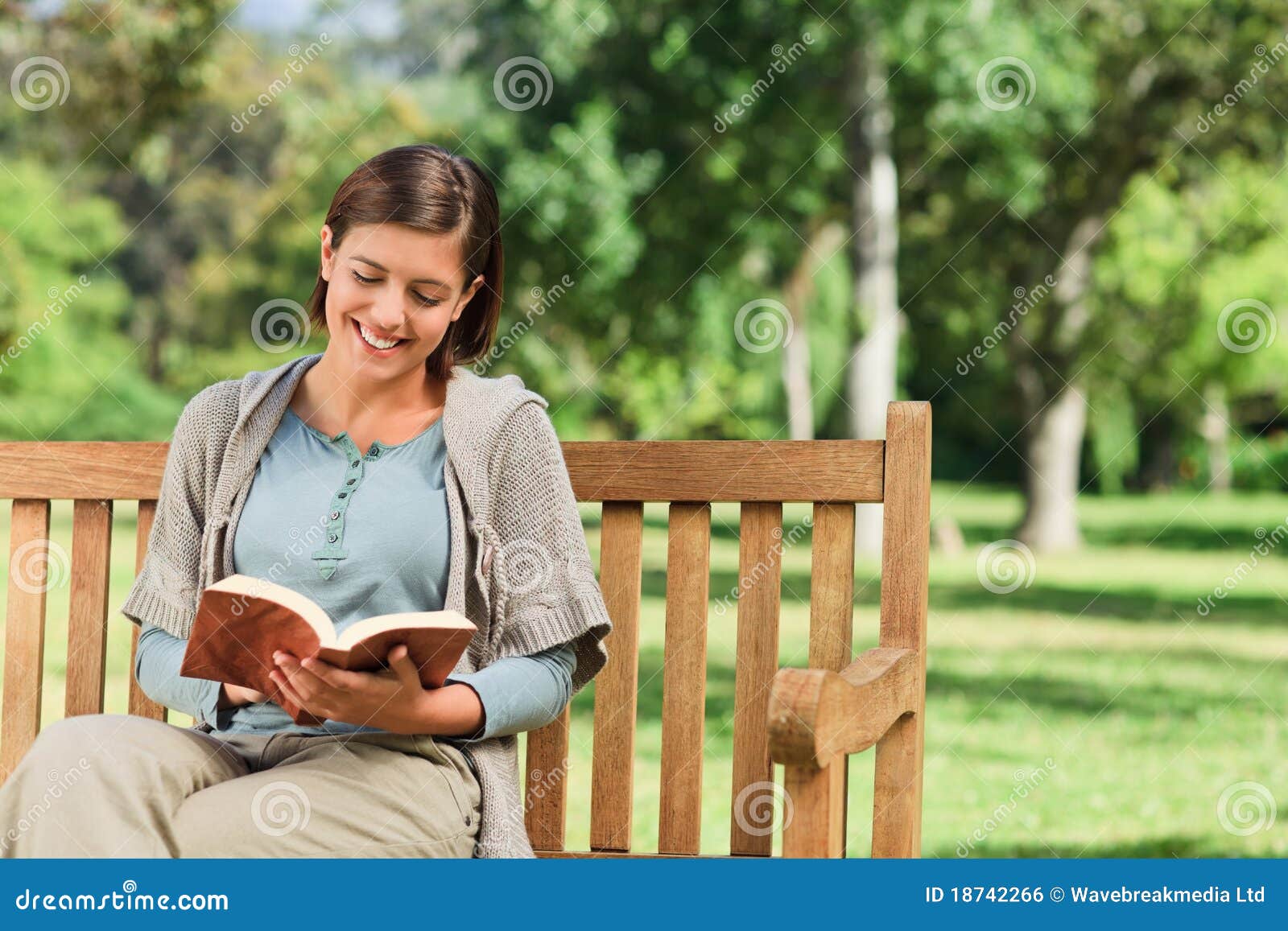 Lovely woman reading stock photo. Image of single, happy - 18742266