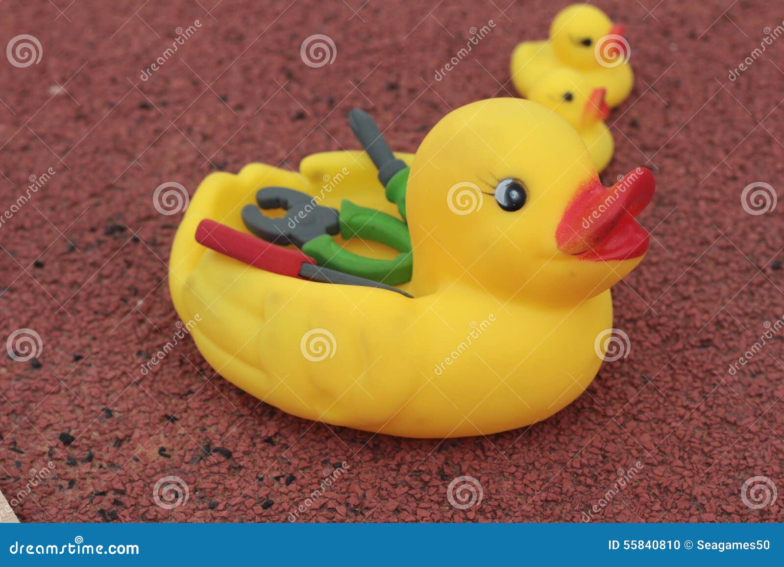 Lovely of Yellow Rubber Duck and Tools. Stock Photo - Image of kids ...