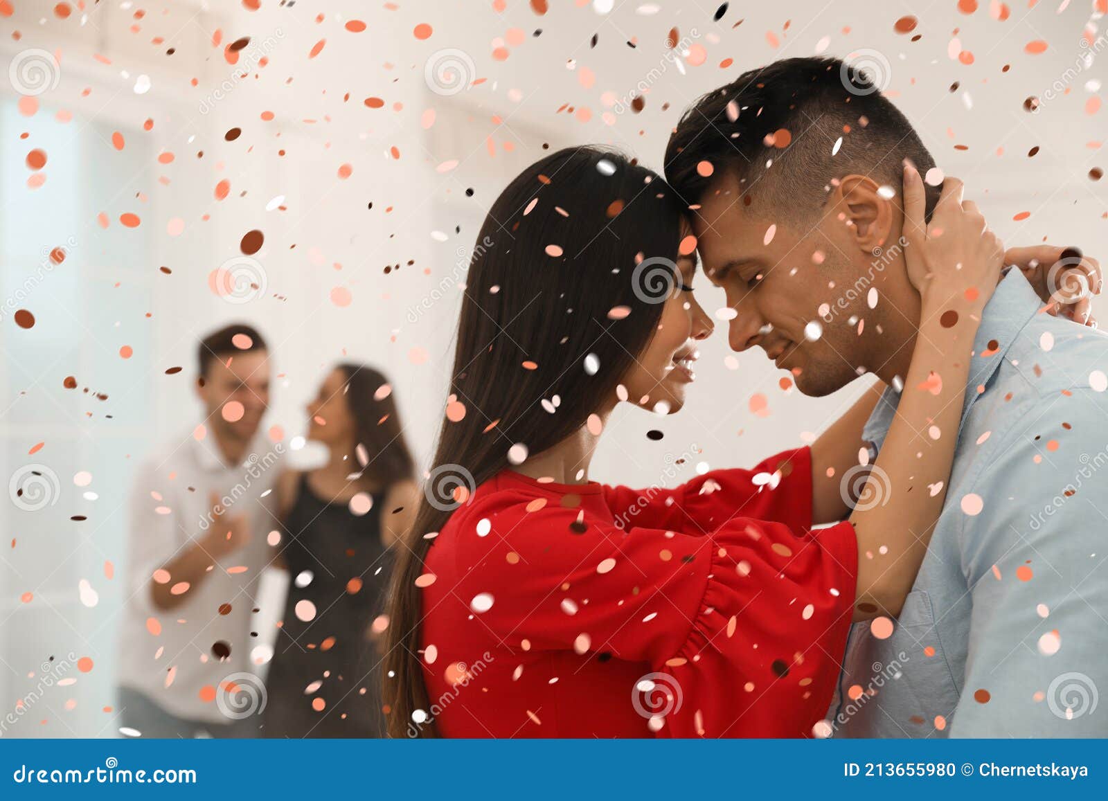 Lovely Young Couple Dancing Together at Party Stock Photo - Image of ...