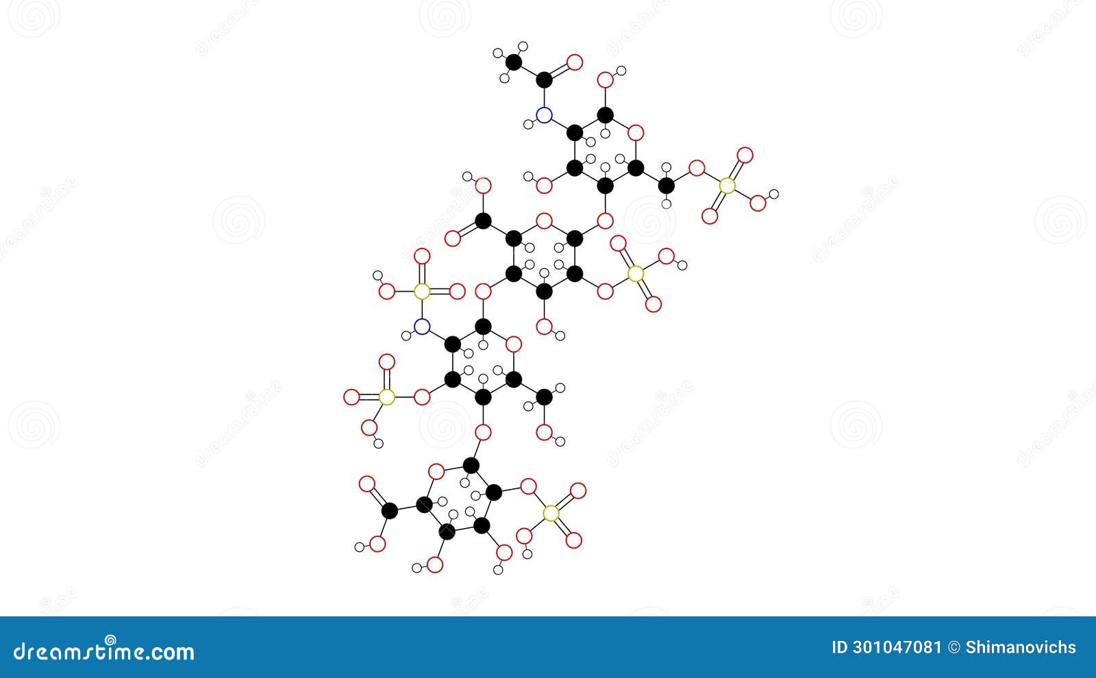 Lovenox Molecule, Structural Chemical Formula, Ball-and-stick Model ...