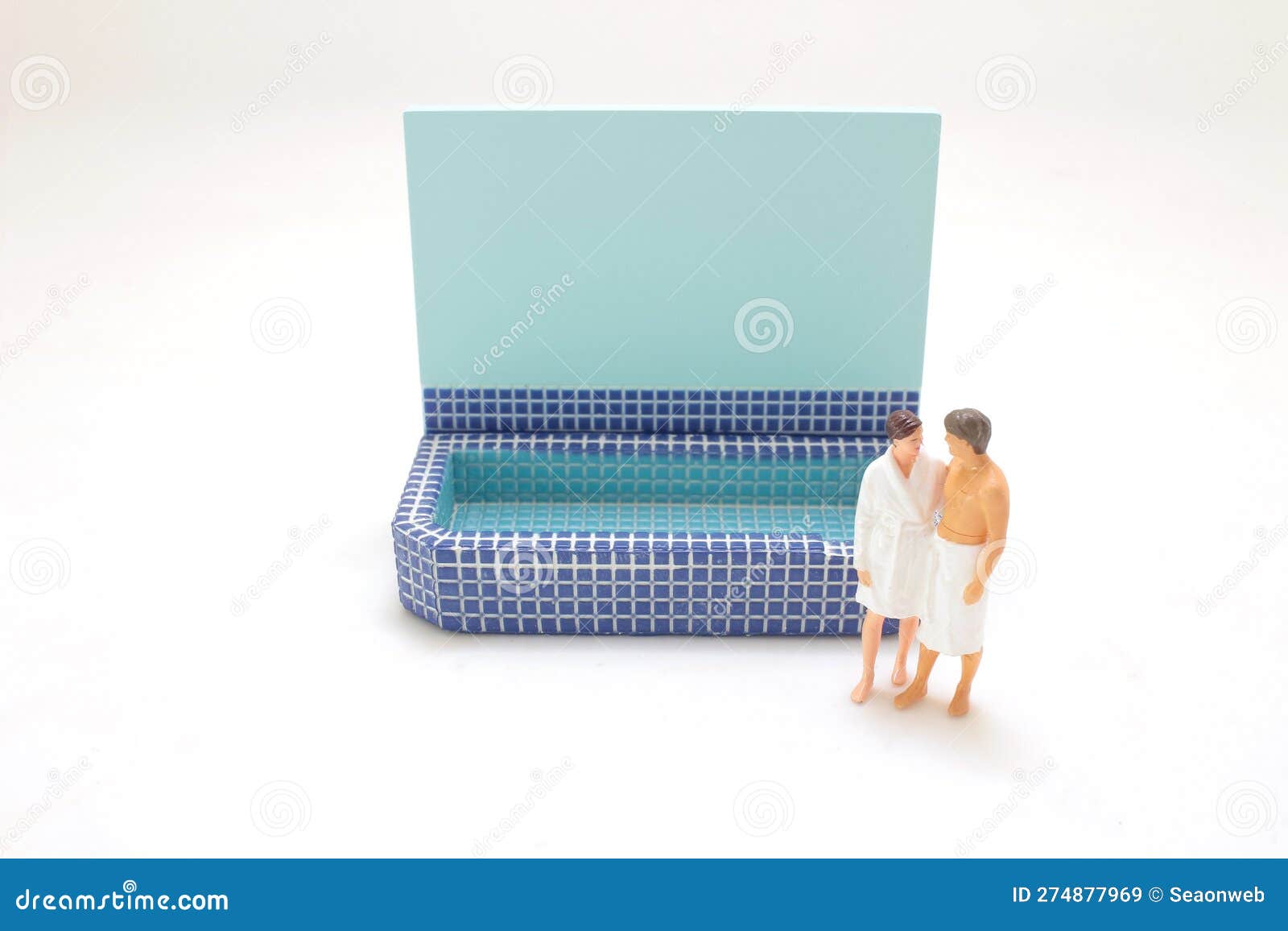 A Lover Couple Relax in Natural Hot Spring Water Pool Stock Image ...