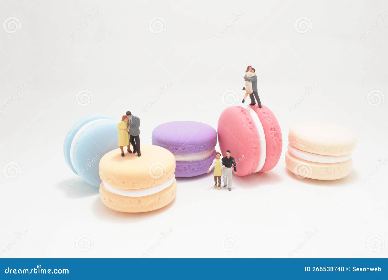 A Lover Figure Stand on the Macaron Stock Photo - Image of love ...
