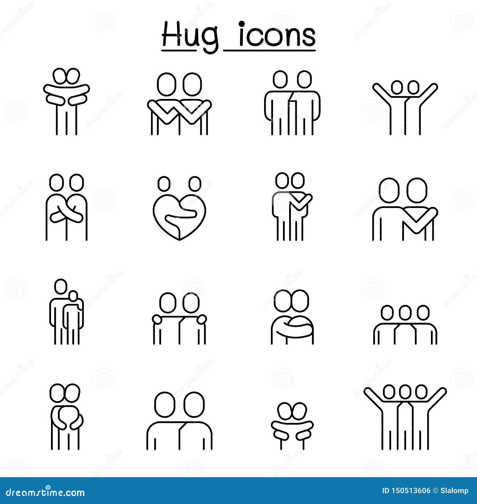 Lover, Hug, Friendship, Relationship Icon Set in Thin Line Style Stock ... Lover, Hug, Friendship, Relationship Icon Set in Thin Line Style Stock ...
