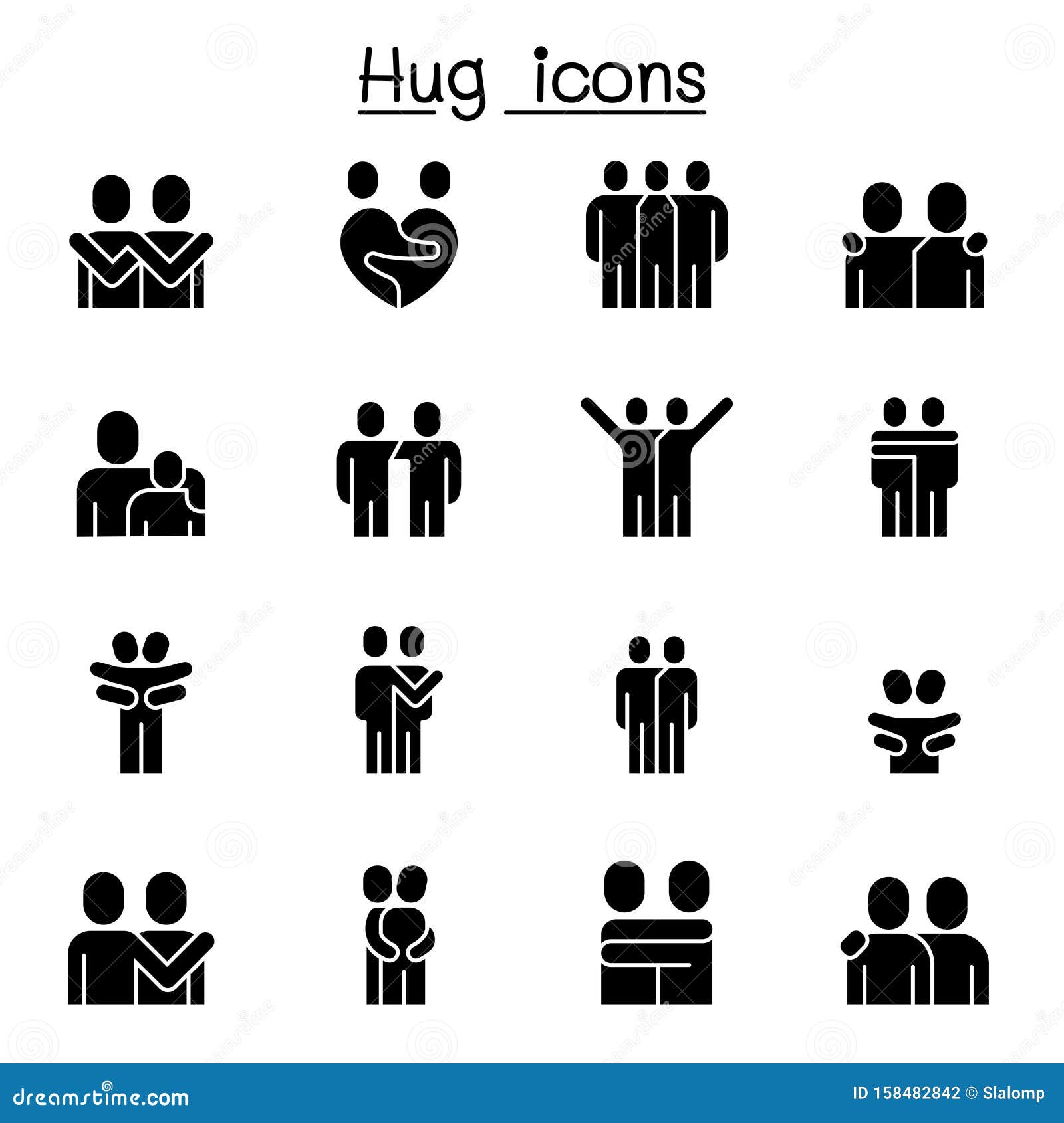 Lover, Hug, Friendship, Relationship Icon Set Vector Illustration ... Lover, Hug, Friendship, Relationship Icon Set Vector Illustration ...
