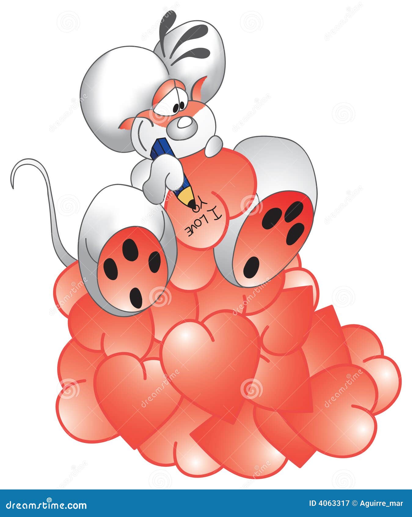 Lover mouse stock vector. Illustration of holiday, enamoured - 4063317