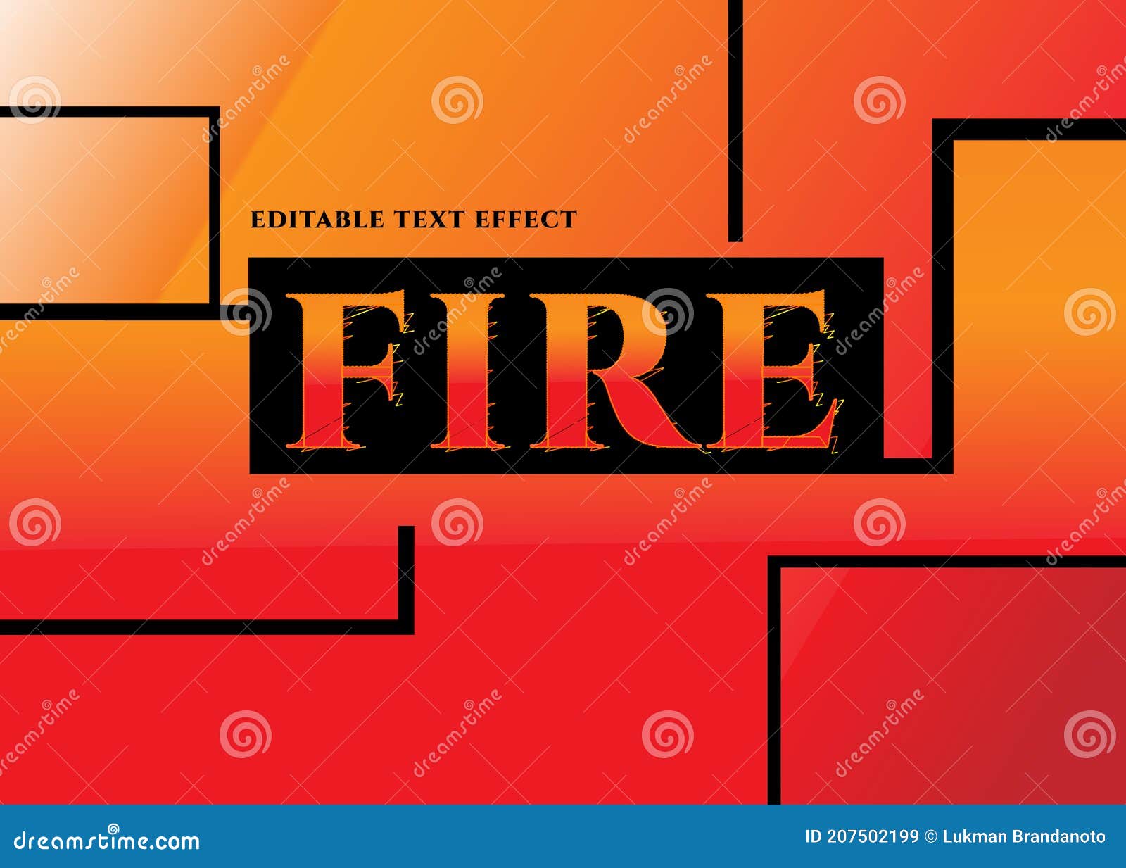 Editable Text Effect with Fire Style Stock Vector - Illustration of ...