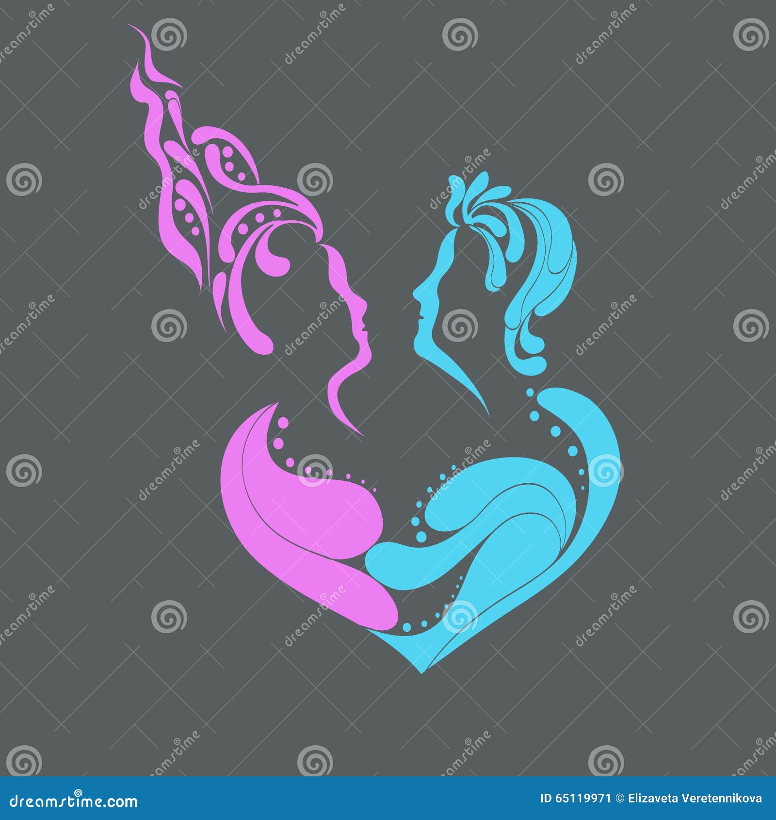 Lovers stock vector. Illustration of girl, body, hair - 65119971