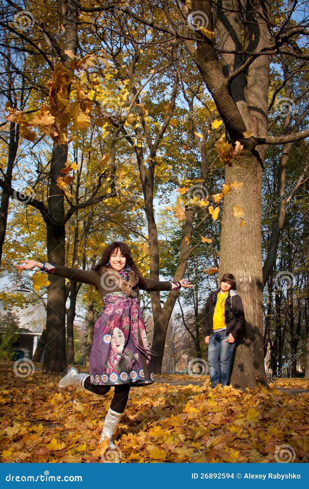 Lovers during autumn stock photo. Image of couple, romance - 26892594