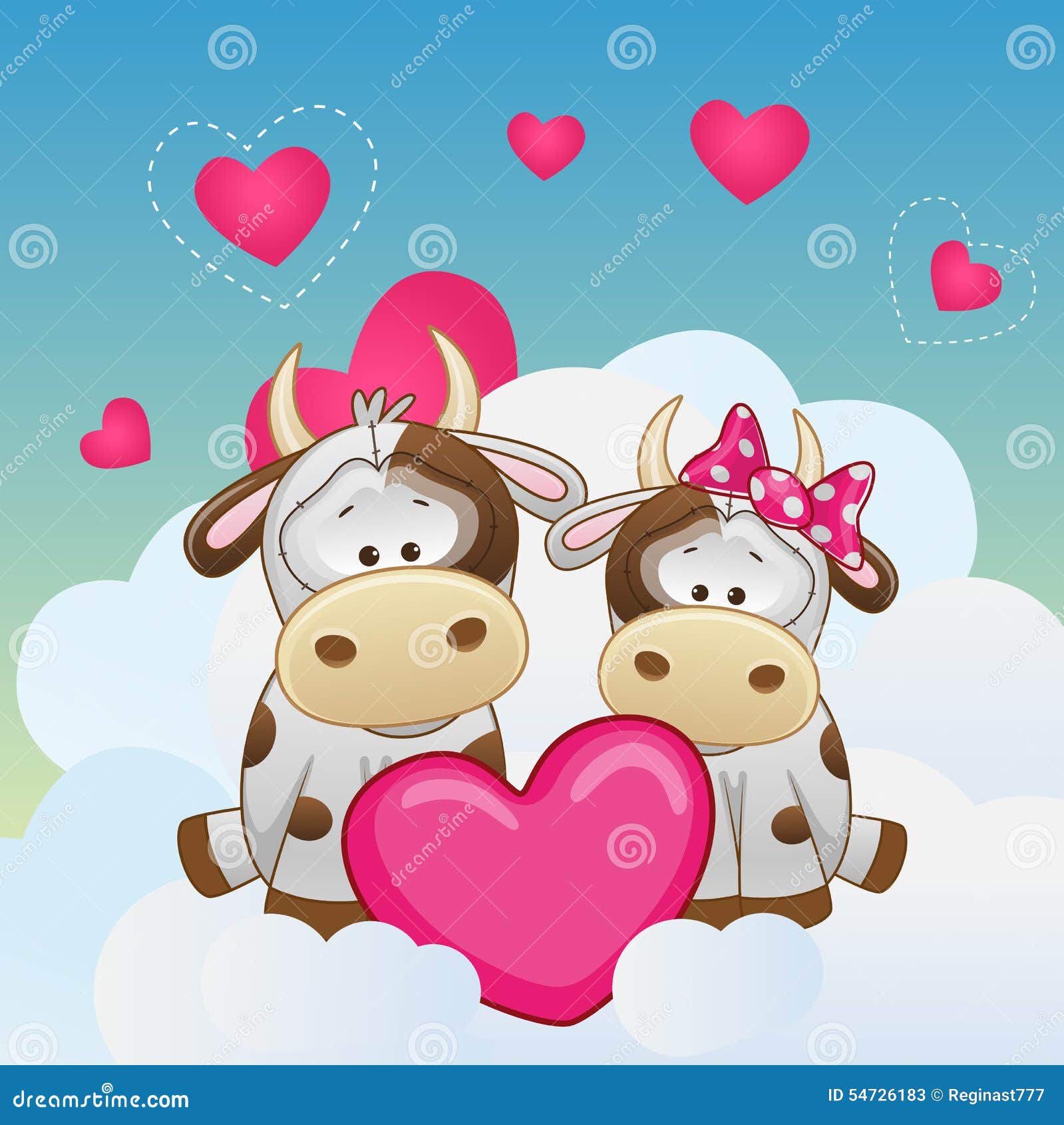 Lovers Cows stock vector. Illustration of card, farm - 54726183
