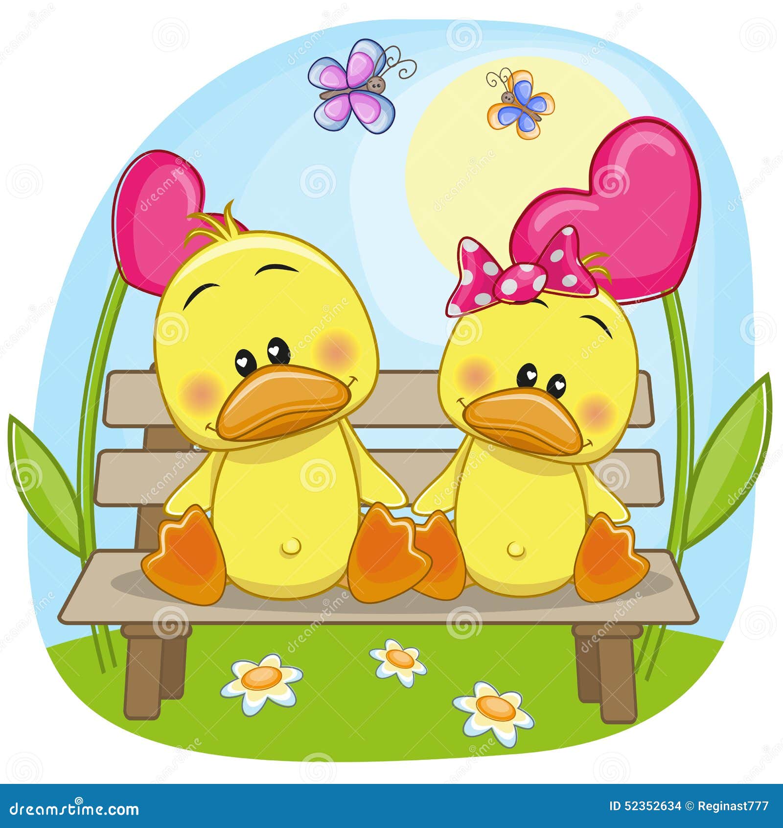 Lovers Ducks stock vector. Illustration of cartoons, backgrounds - 52352634